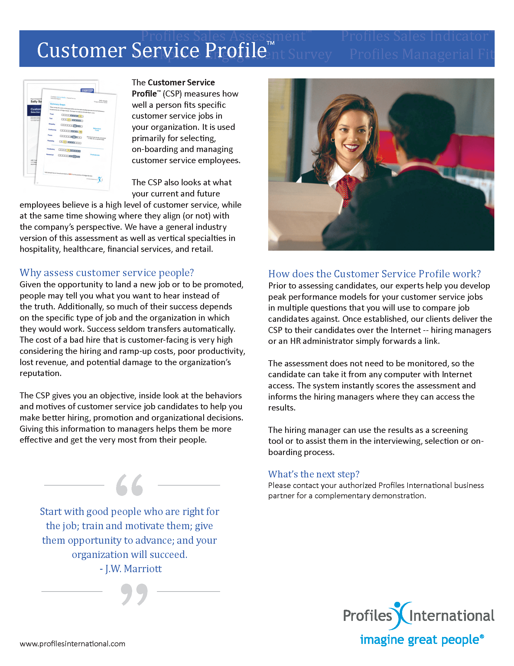 Customer Service Profile - DES Growth Partners, Inc.